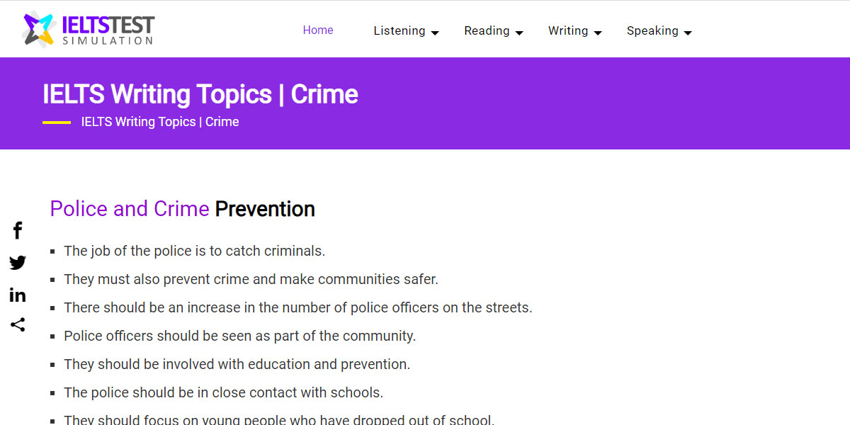 IELTS Writing Topics | Crime