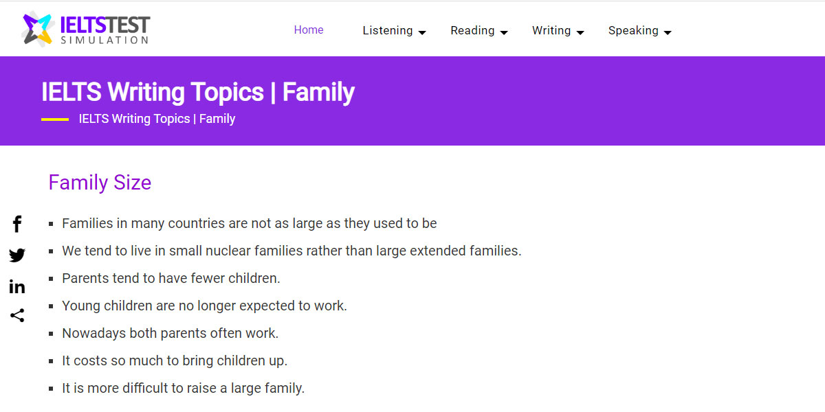 IELTS Writing Topics | Family