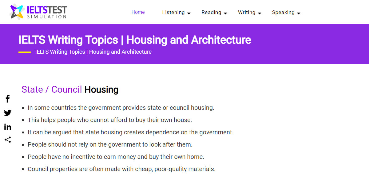 IELTS Writing Topics | Housing and Architecture