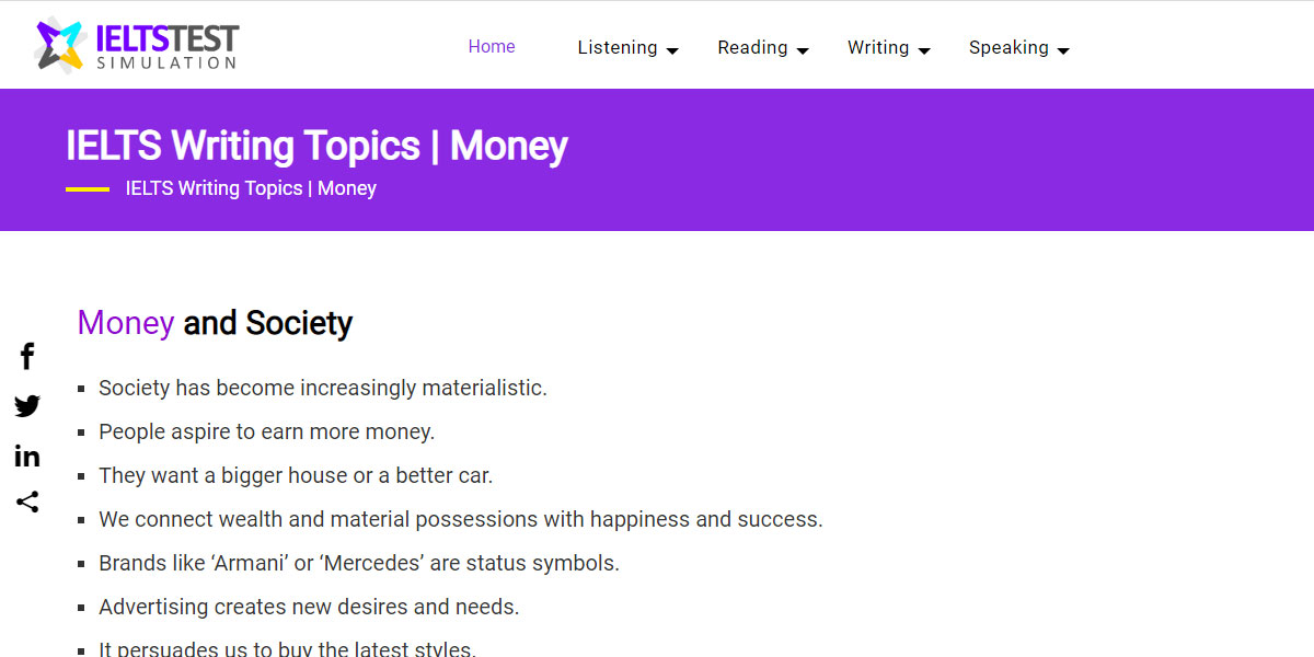 IELTS Writing Topics | Money