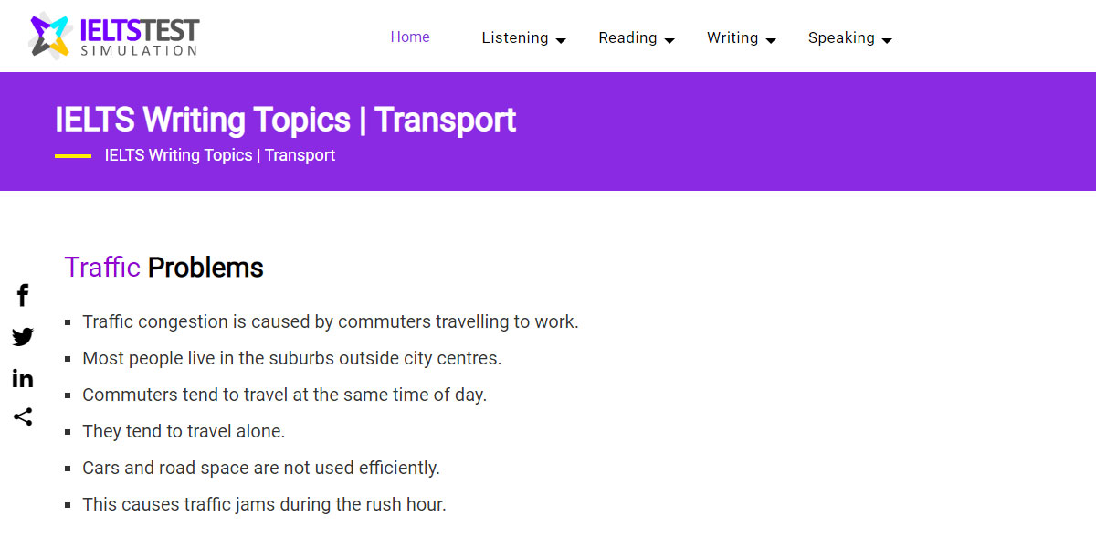 IELTS Writing Topics | Transport