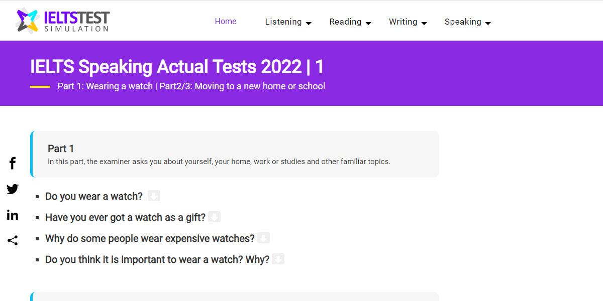 IELTS Speaking Actual Tests 2022 | 1