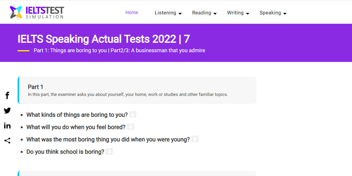 IELTS Speaking Actual Tests 2022 | 7
