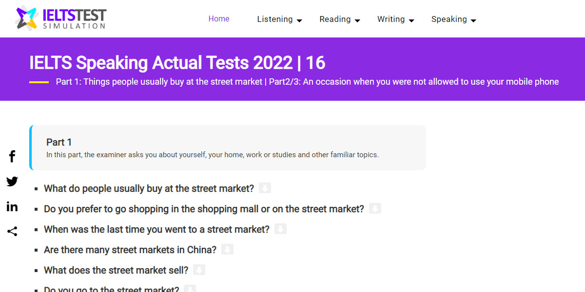 IELTS Speaking Actual Tests 2022 | 16