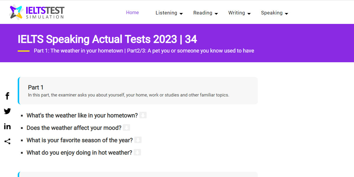 IELTS Speaking Actual Tests 2023 | 34