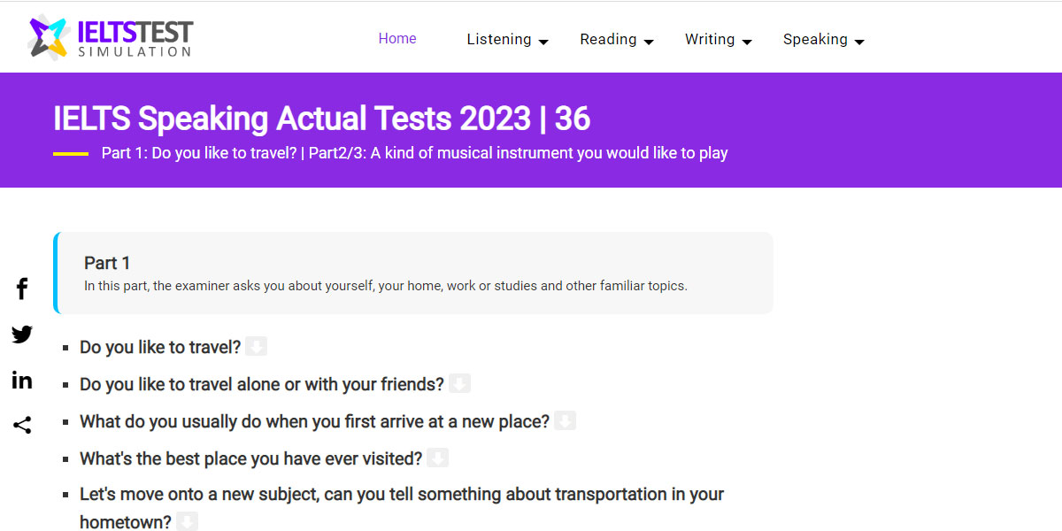 IELTS Speaking Actual Tests 2023 | 36