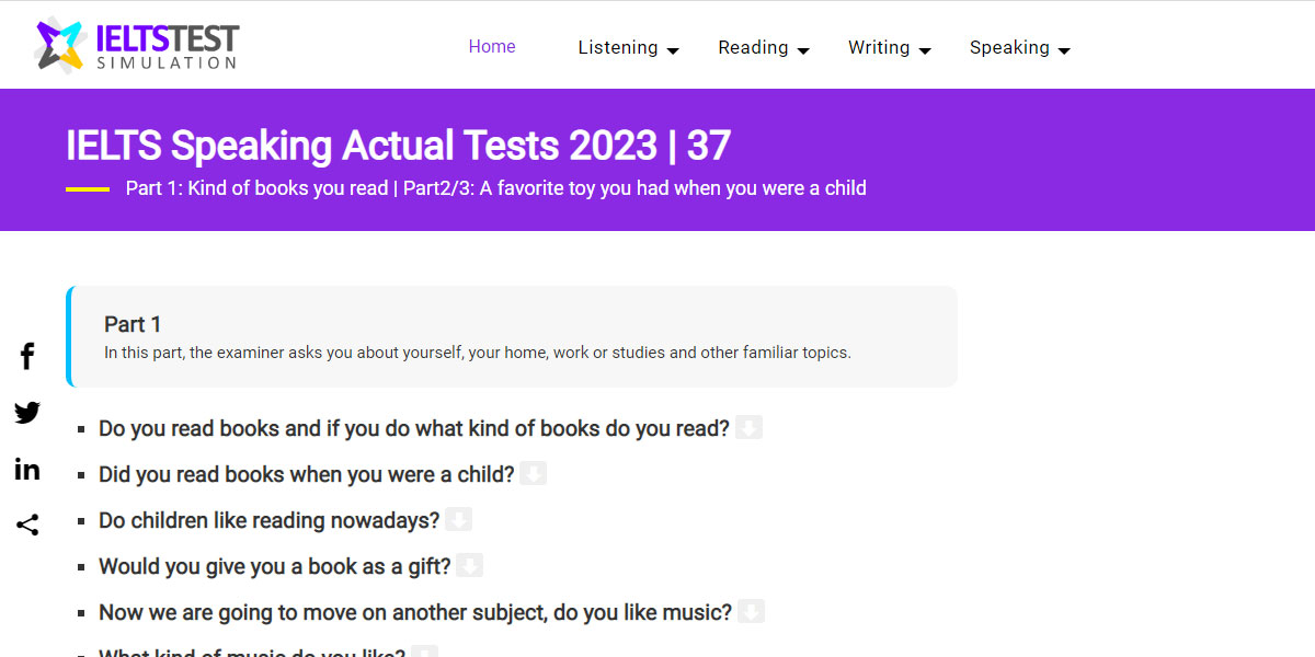 IELTS Speaking Actual Tests 2023 | 37