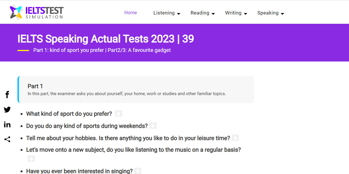 IELTS Speaking Actual Tests 2023 | 39