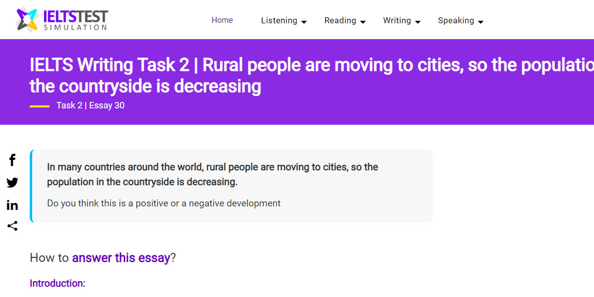 IELTS Writing Task 2 | Rural people are moving to cities, so the ...