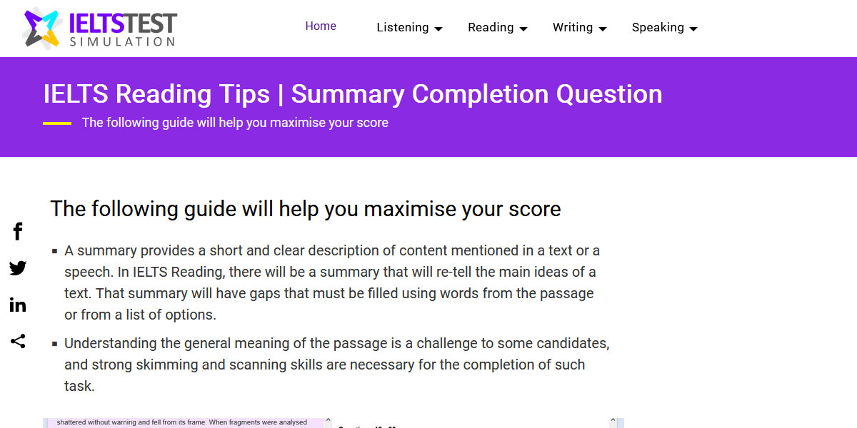 IELTS Reading Tips | Summary Completion Question