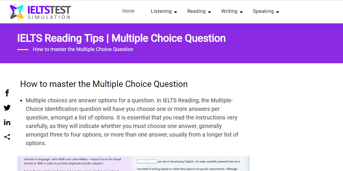 IELTS Reading Tips | Multiple Choice Question